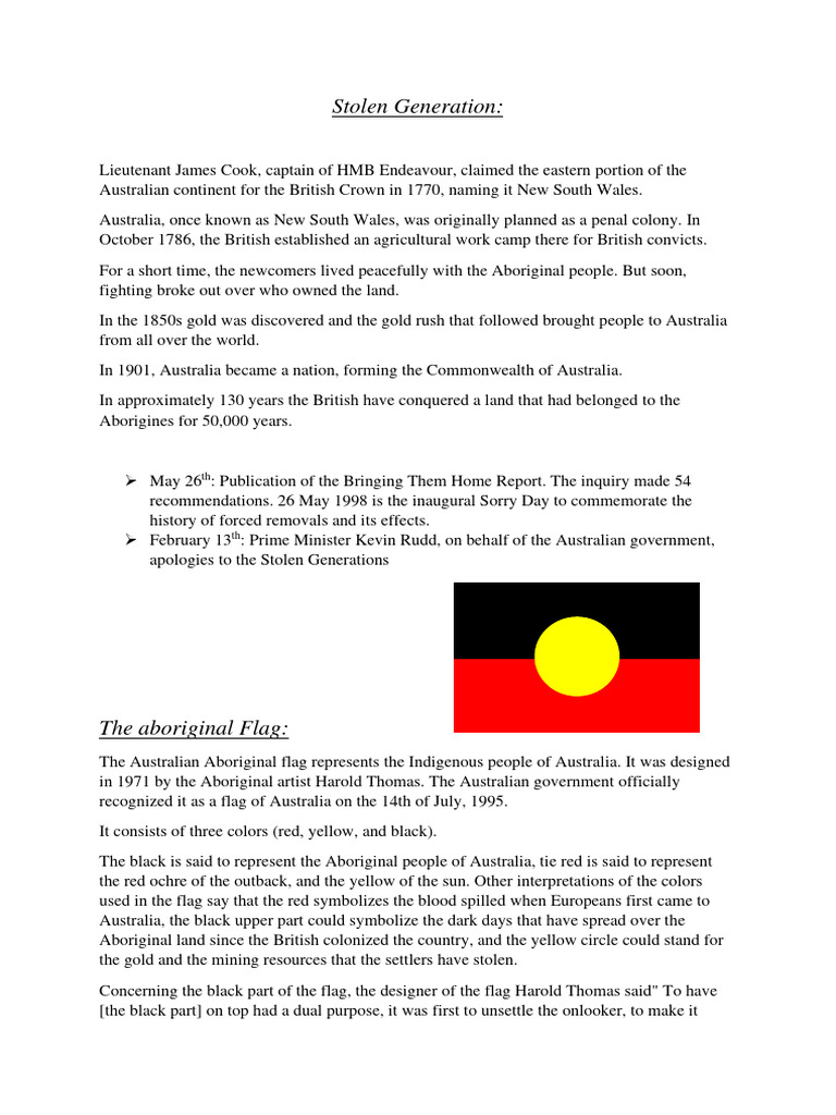 Stolen Generation | PDF | Australia | Indigenous Peoples Of Australia
