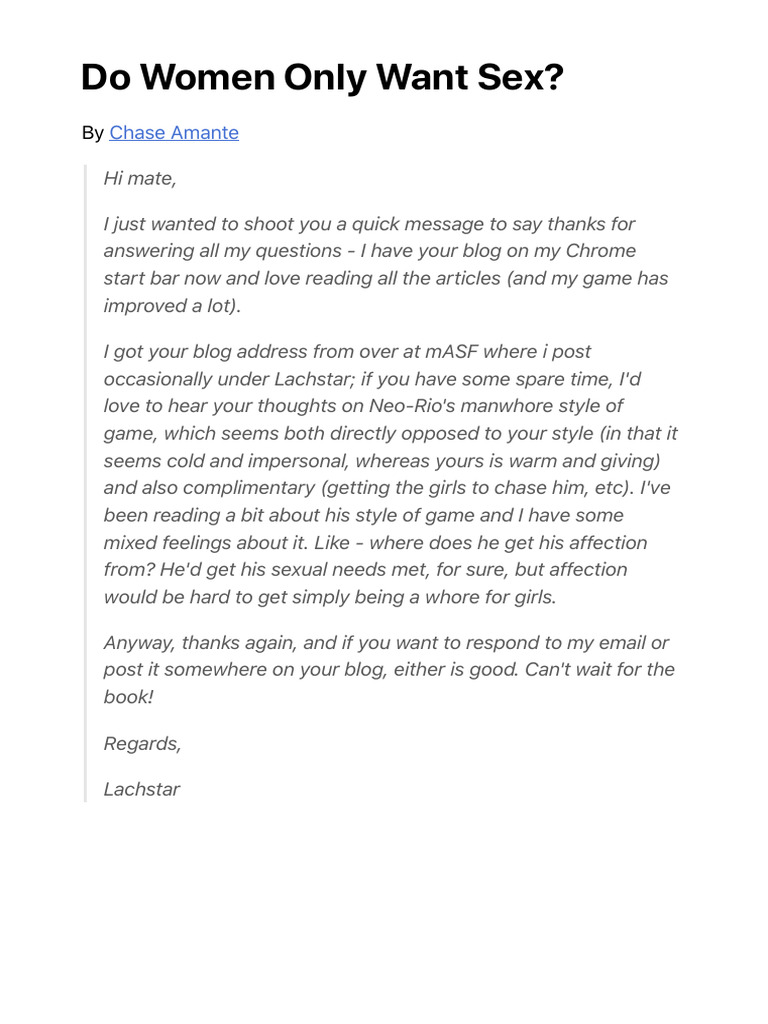 Do Women Only Want Sex Pdf