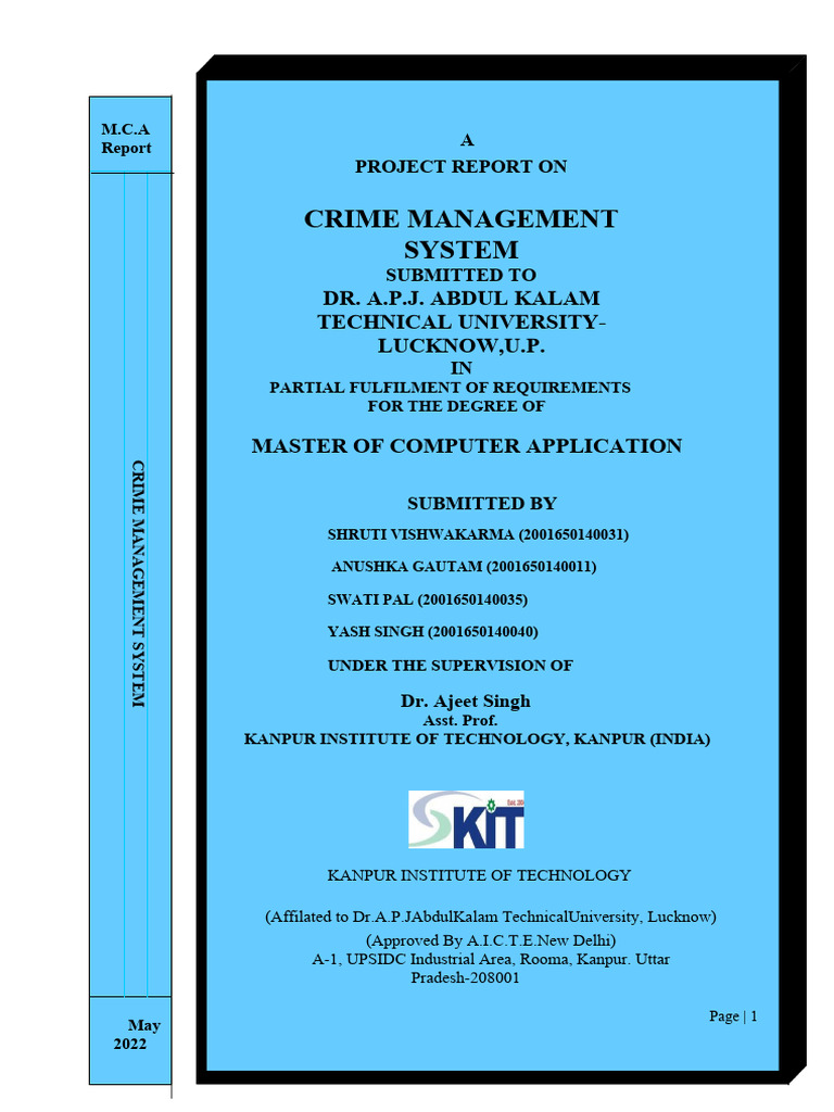 Crime Management System Report | PDF | Software Development Process ...