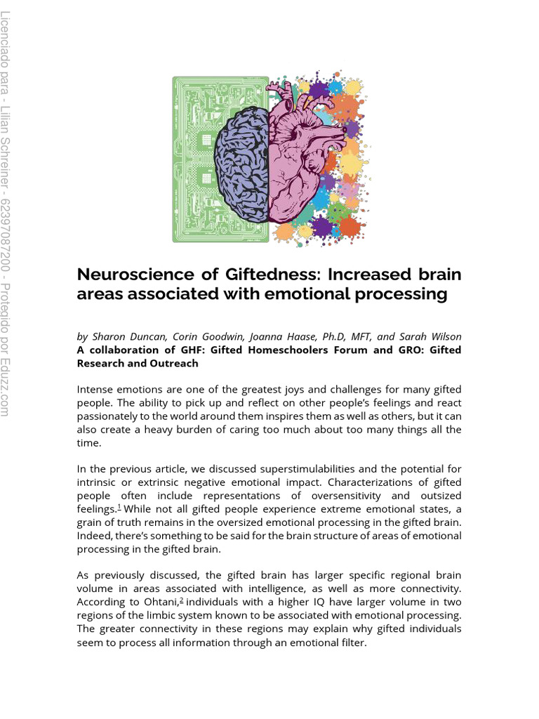Emotional Processing in Gifted Minds | PDF | Empathy | Intellectual ...