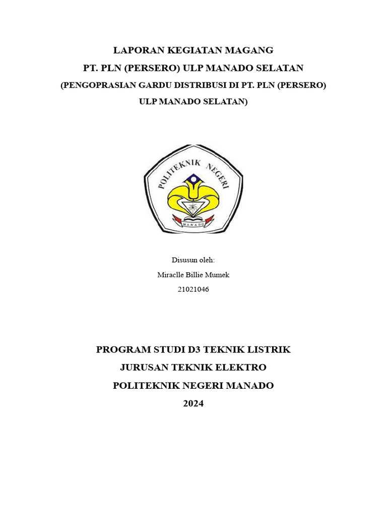 Laporan Kegiatan Magang Ekel Pdf