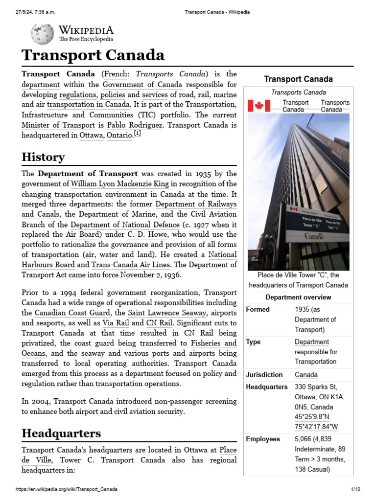 Aviation Transport Canada | PDF | Aviation | Transport