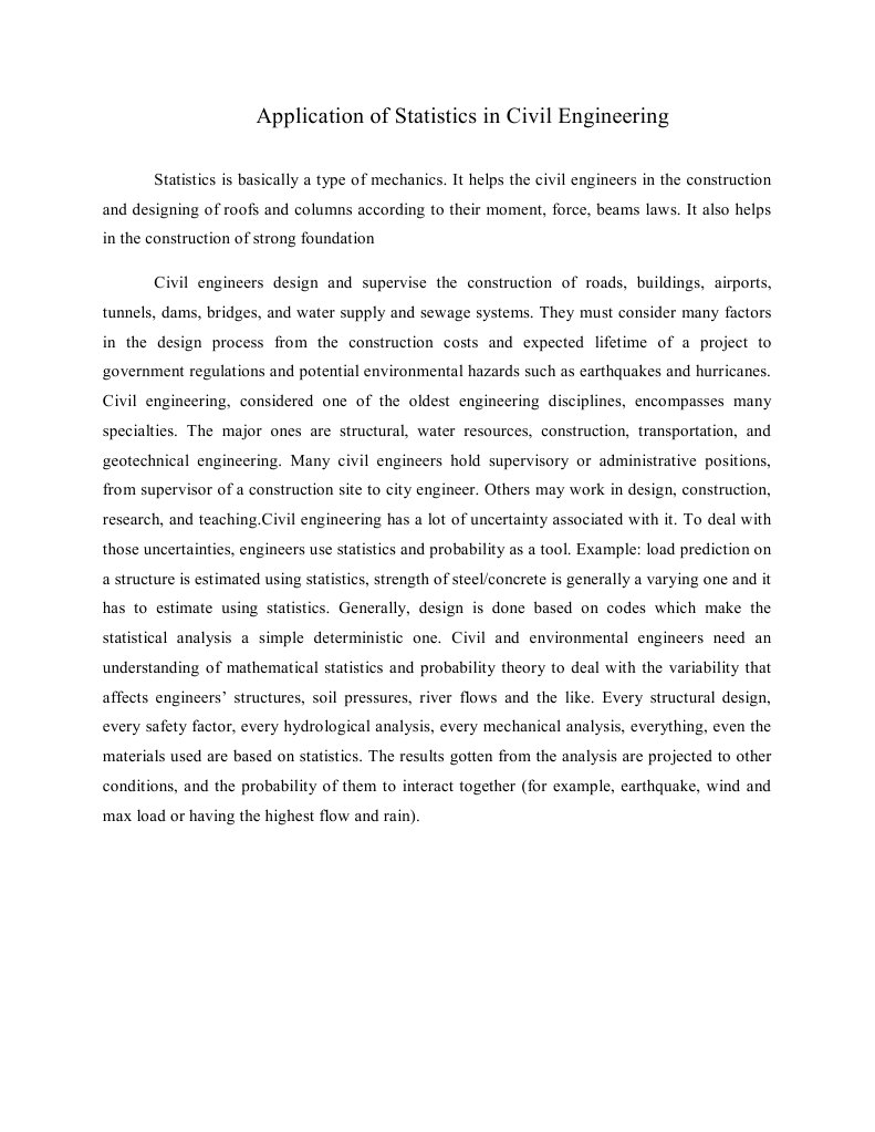 Application of Statistics in Civil Engineering | PDF