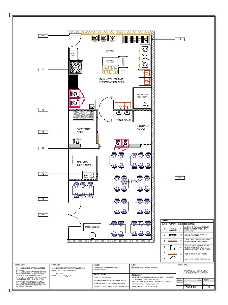 Proposed Furniture and Equipment Layout | PDF | Kitchen | Home
