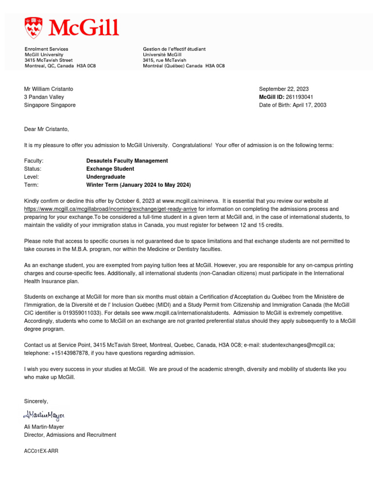 Mcgill Letter | Download Free PDF | Quebec