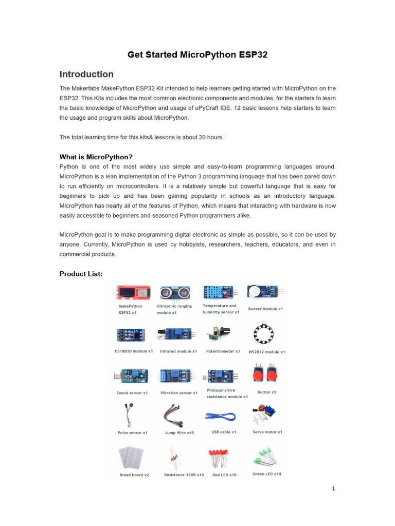 2) Get Started With MicroPython ESP32 | PDF | Analog To Digital Converter | Computer File