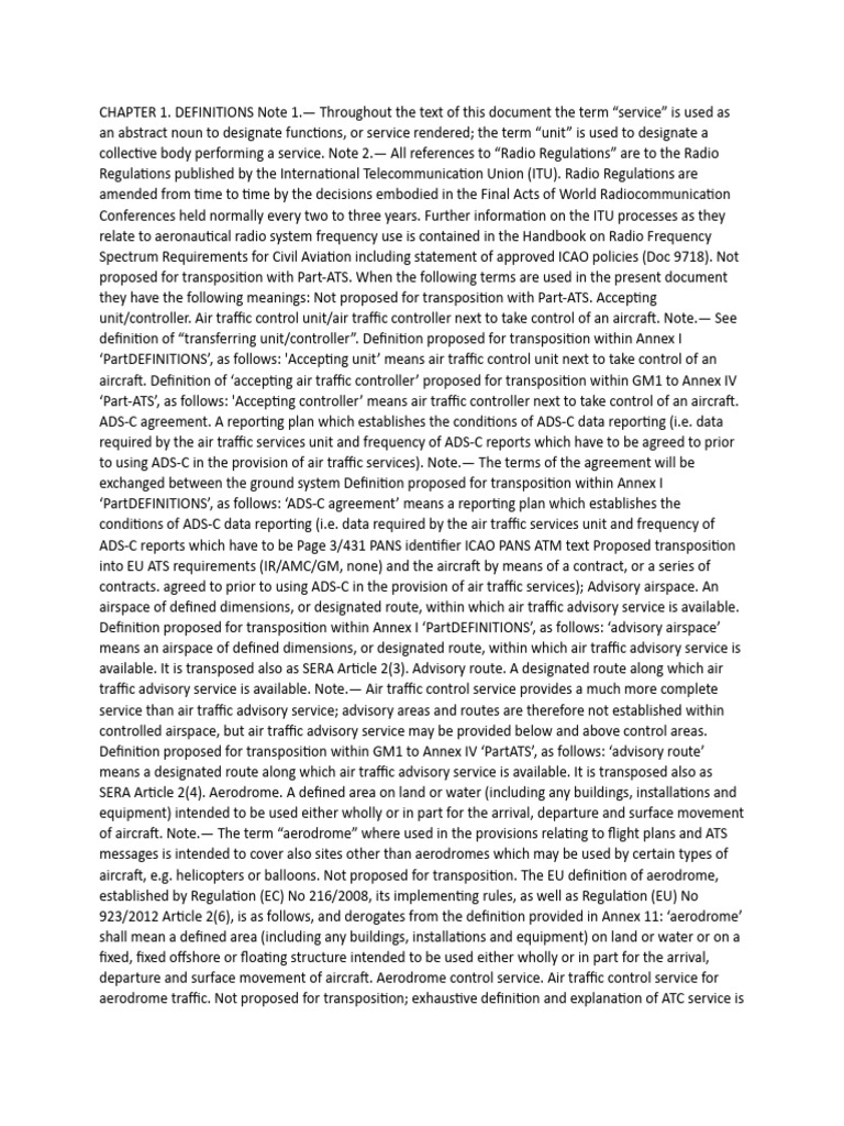 Pans Atm | PDF | Air Traffic Control | International Telecommunication Union