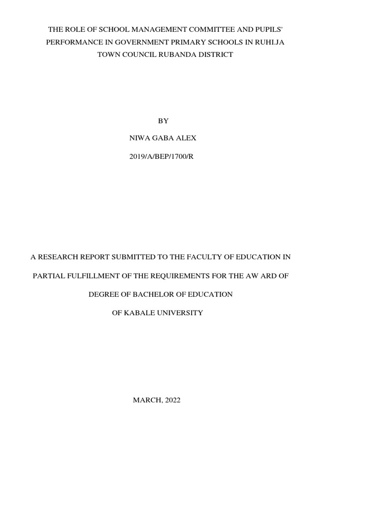 Niwagaba Alex-BEP-2022 | PDF | Teachers | Schools