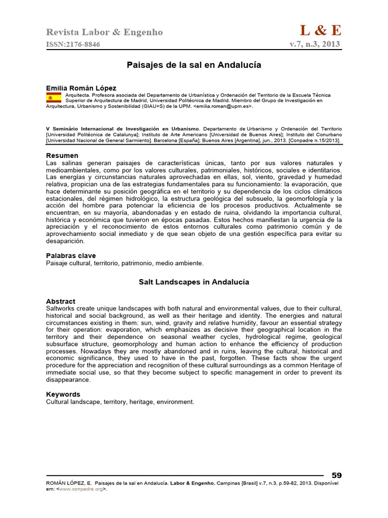 Paisajes de La Sal en Andalucia | PDF | sal | Agua