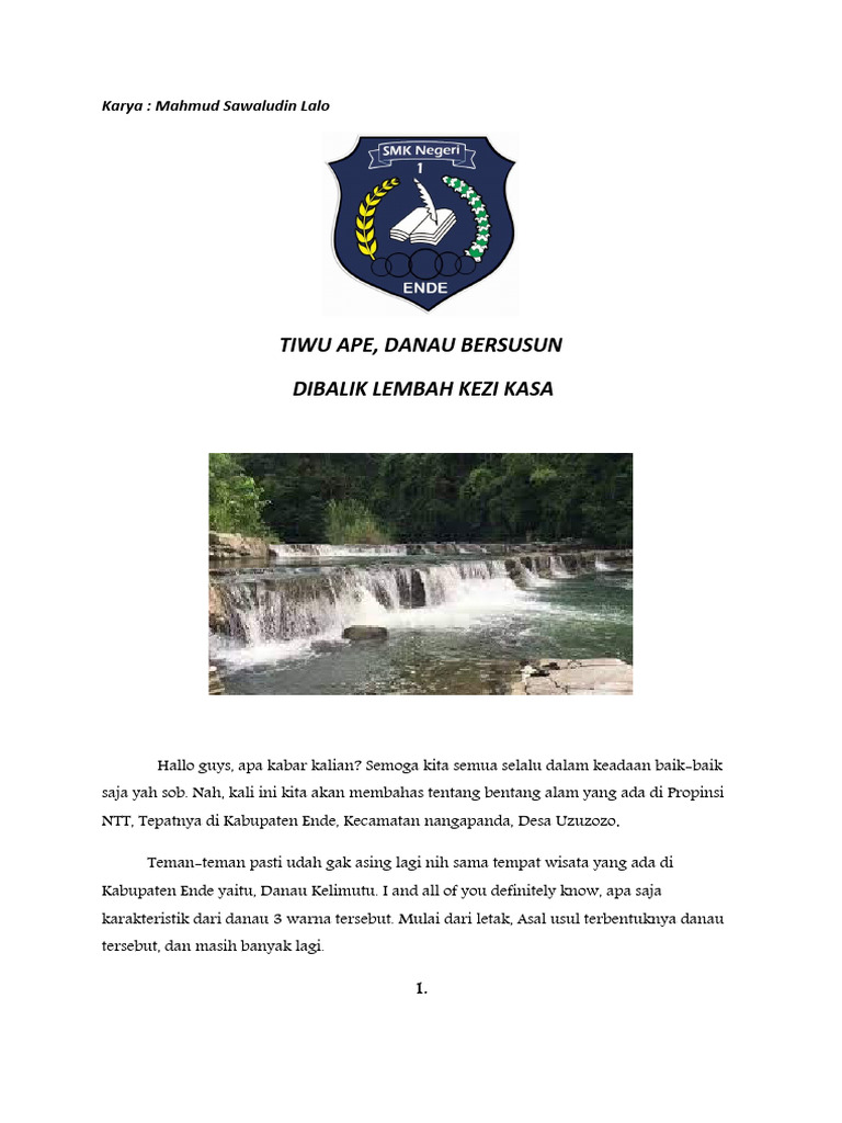 Cerita Rakyat, Danau Tiwu Ape (Bhs. Indonesia) | PDF