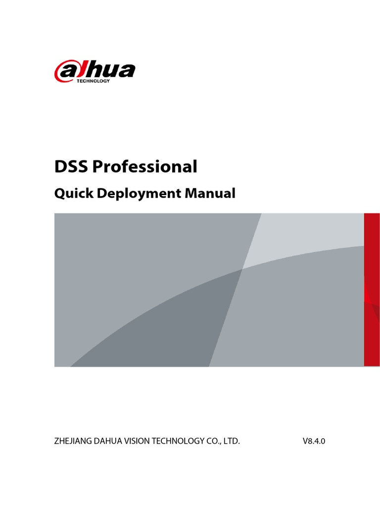 DSS Professional Quick Deployment Manual V8.4.0 20240117 | PDF ...