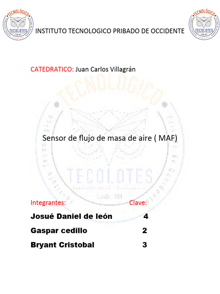 Sensor Maf | PDF | Sensor | Ingenieria Eléctrica