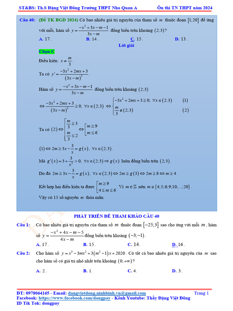 Chuyen de Phat Trien VD VDC Trong de Tham Khao TN THPT 2024 Mon Toan | PDF