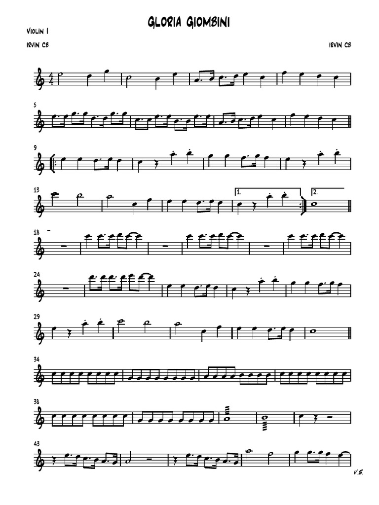 GLORIA GIOMBINI CUARTETO - Violín I | PDF