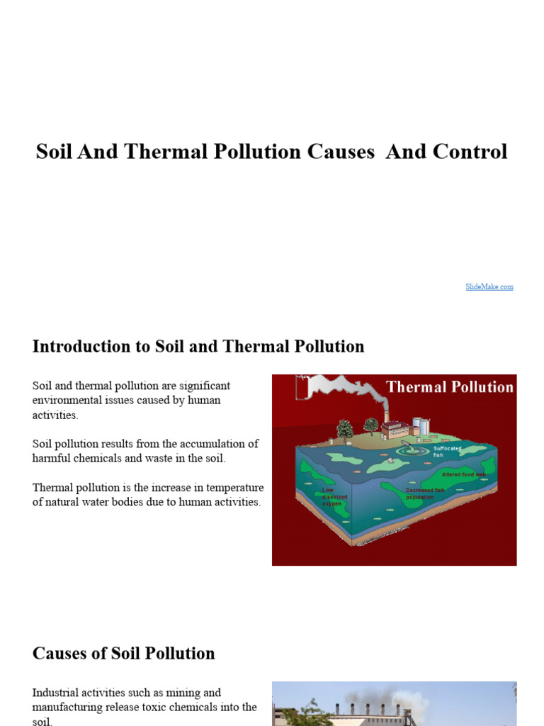 Soil and Thermal Pollution Causes and Control | PDF | Soil | Pollution