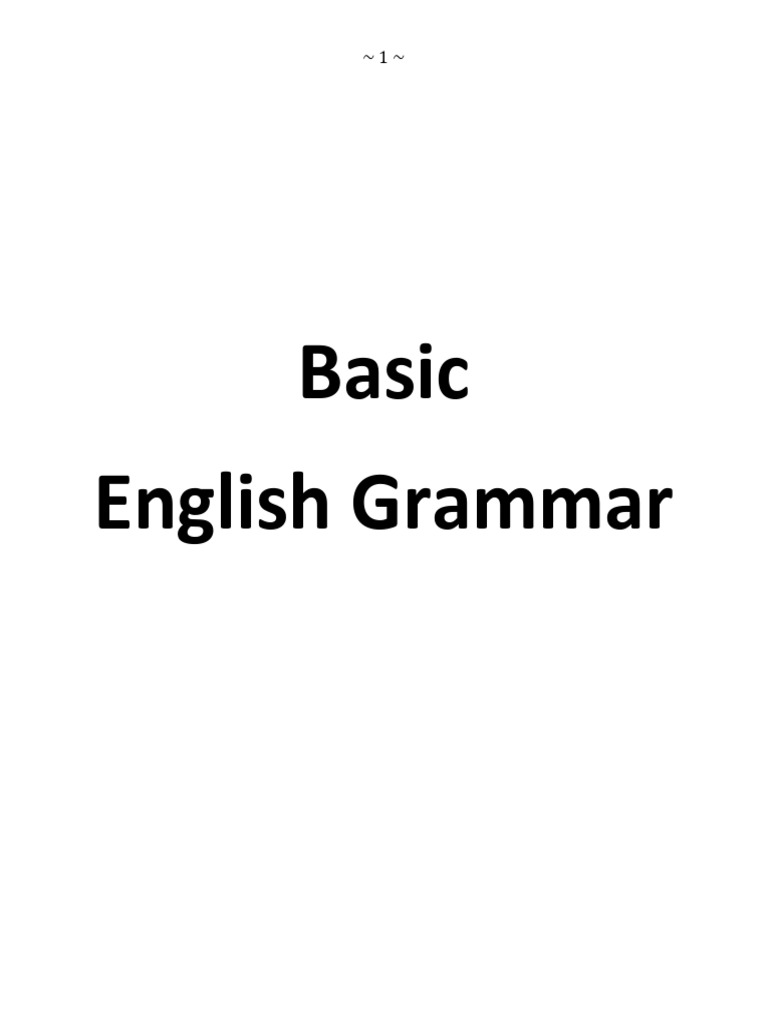 Basic English Grammar And Exercises No Key Pdf English Grammar Noun