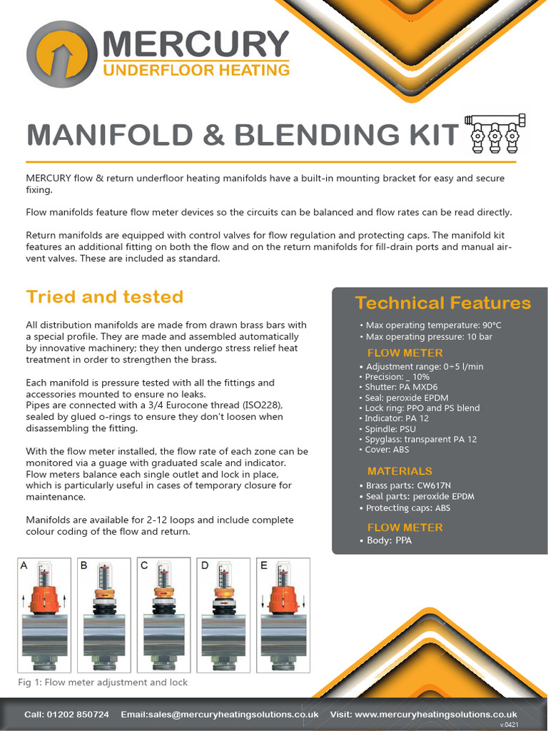 v.0421 Mercury Manifold Blending Kit | PDF | Valve | Flow Measurement
