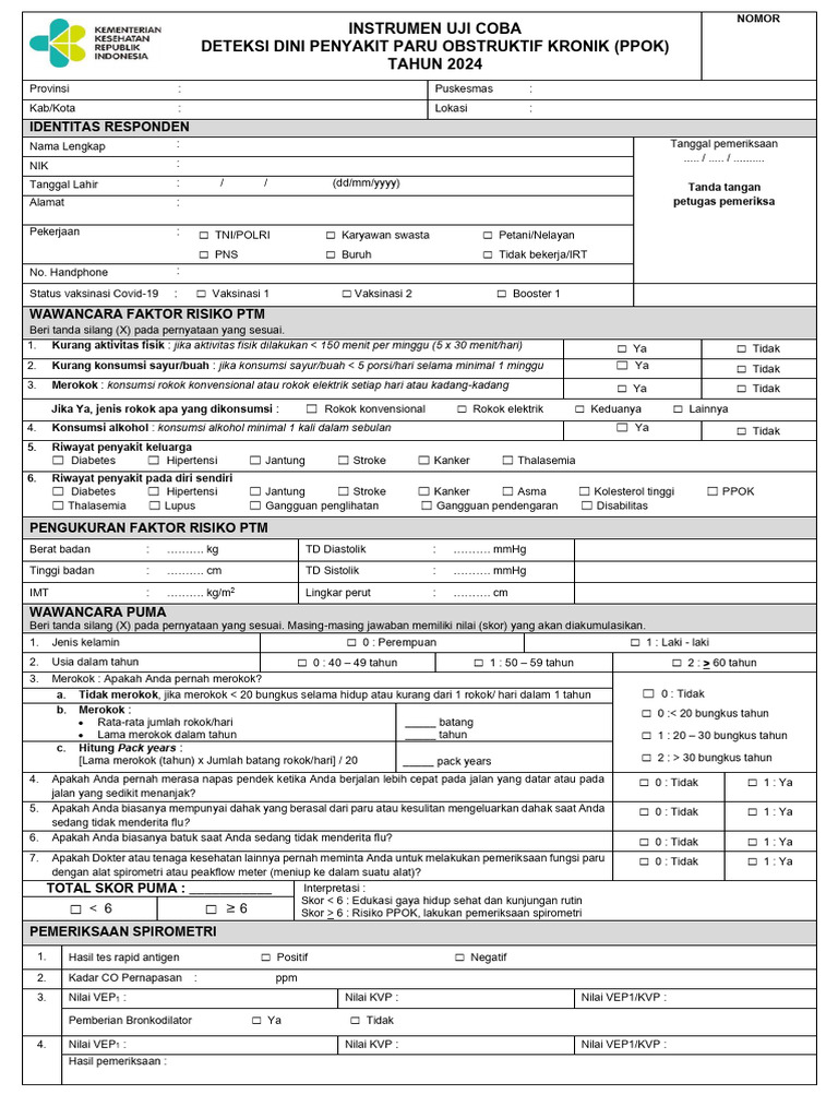 INSTRUMEN KUESIONER PUMA Bantul | PDF