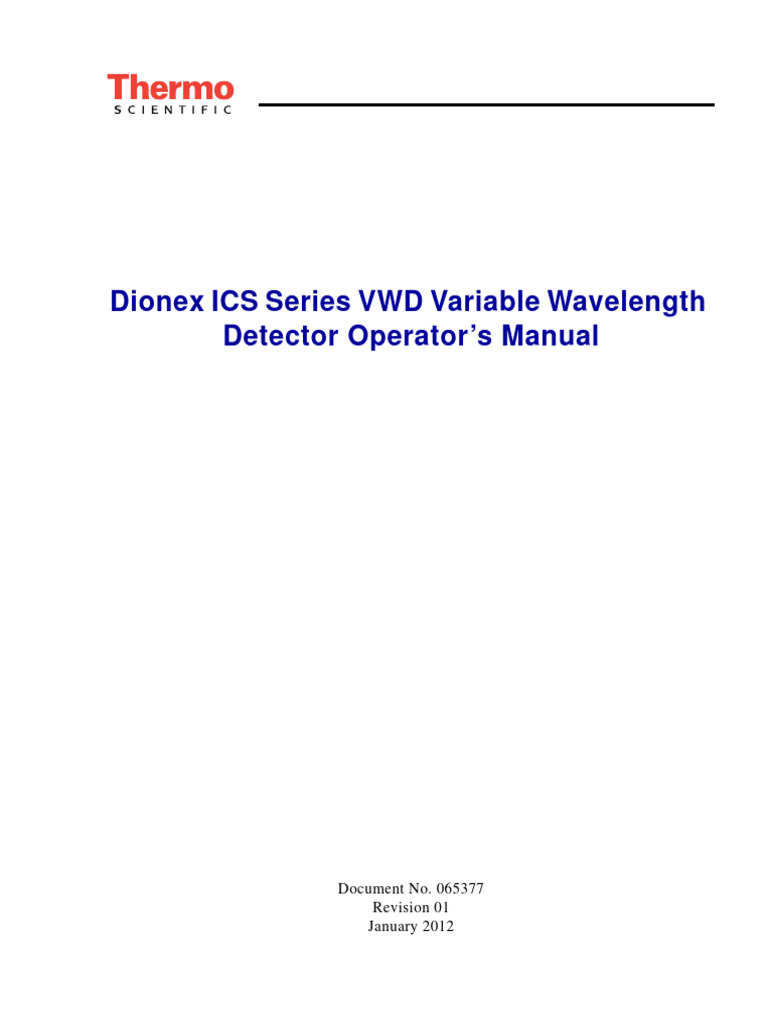 ICS-Series-VWD-Variable-Wavelength-Detector-Man065377-EN | PDF | Optical Filter | Ultraviolet