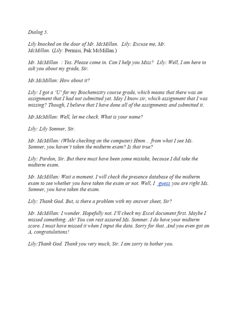 Dialog 5 | PDF | Interview | Job Interview