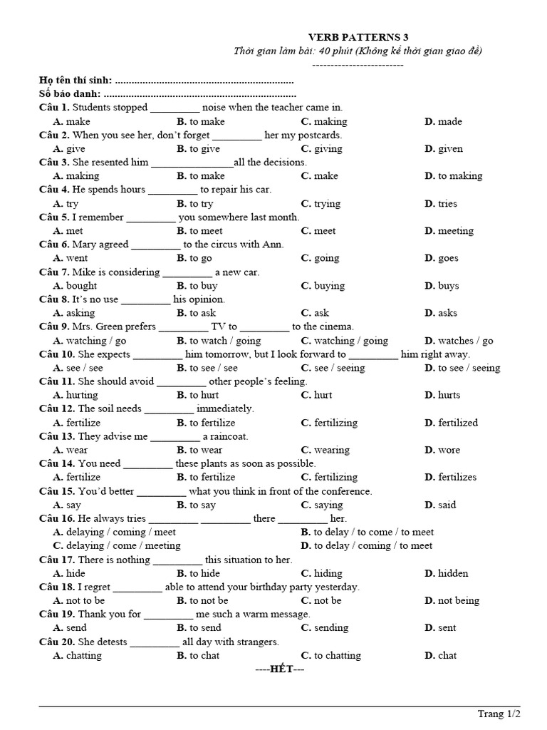 VERB PATTERNS 3 0a3945 27 05 2024 | PDF