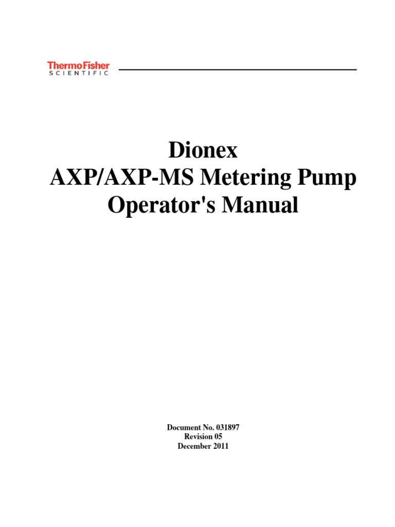 IC AXP Ops Dec2011 DOC031897 05 | PDF | Pump | Solvent