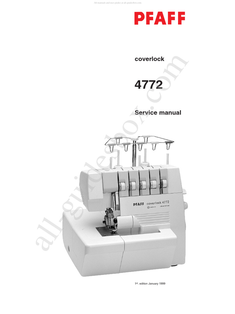 Pfaff Coverlock 4772 Sewing Machine Service Manual | PDF | Sewing ...