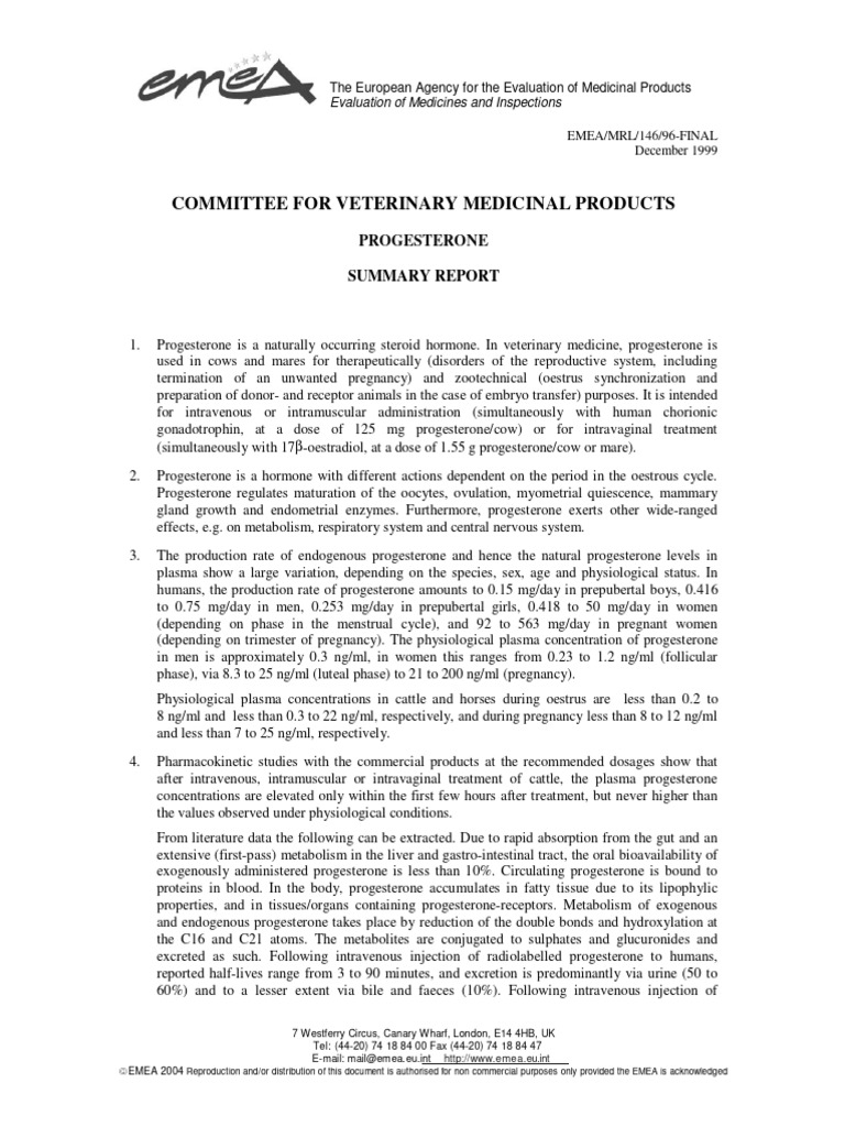 Veterinary Progesterone Insights | PDF | Progesterone | Cattle