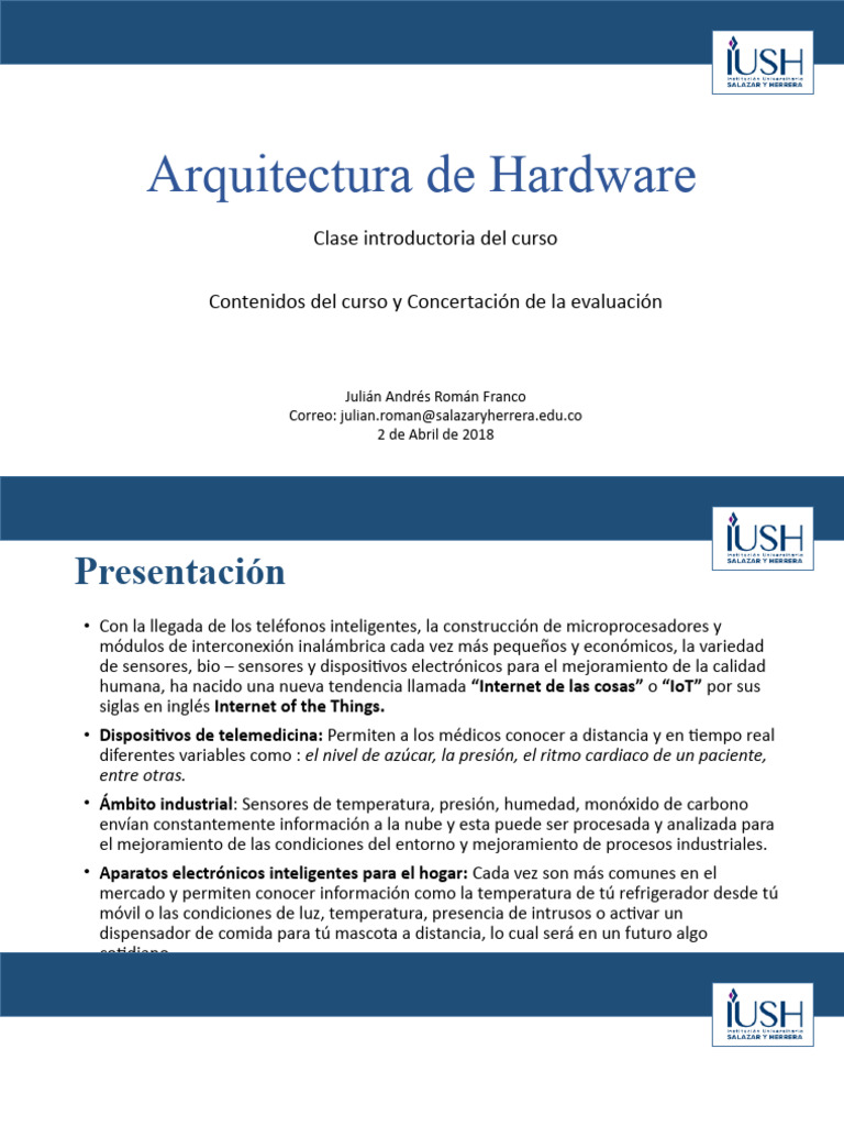Arquitectura de Hardware Clase 1 Introducción | PDF | Internet de las ... Arquitectura de Hardware Clase 1 Introducción | PDF | Internet de las ...