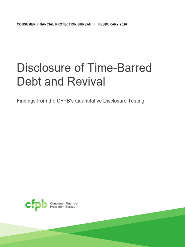 CFPB Debt Collection Quantitative Disclosure Testing Report | PDF ...
