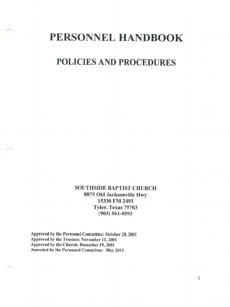 SBC Personnel Handbook | PDF