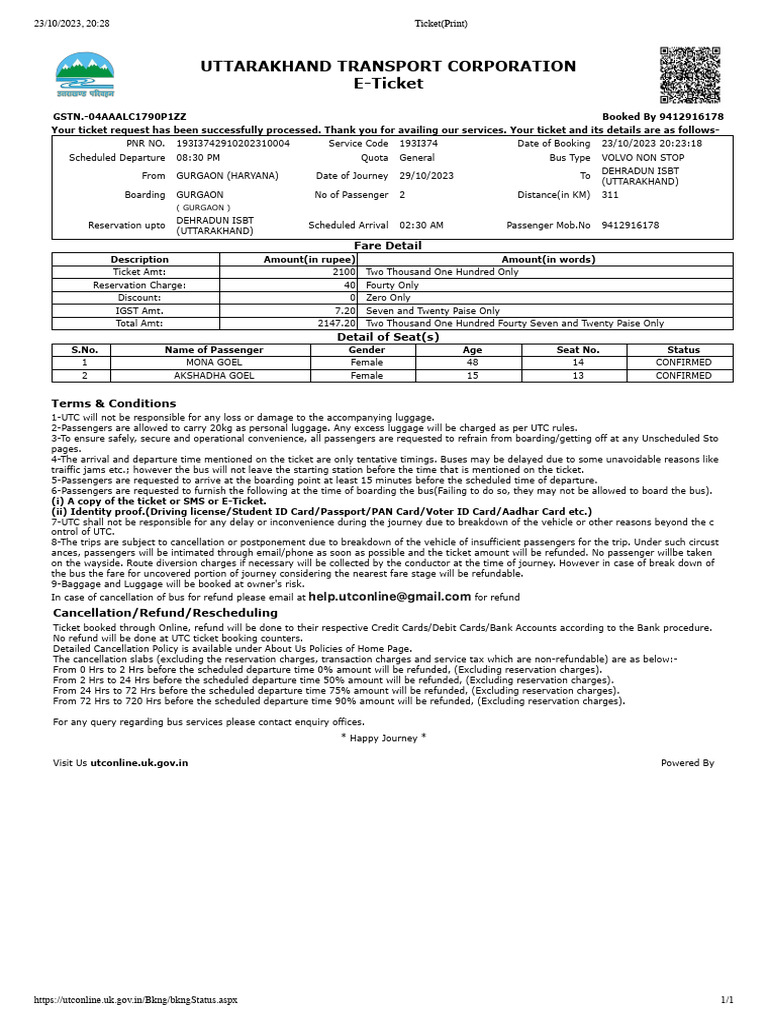 Ticket 29 October | PDF | Identity Document | Transport