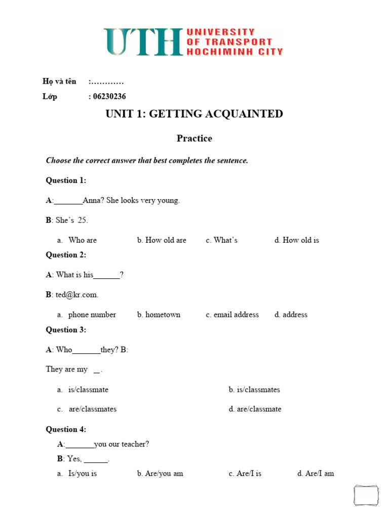English Practice: Getting Acquainted | PDF