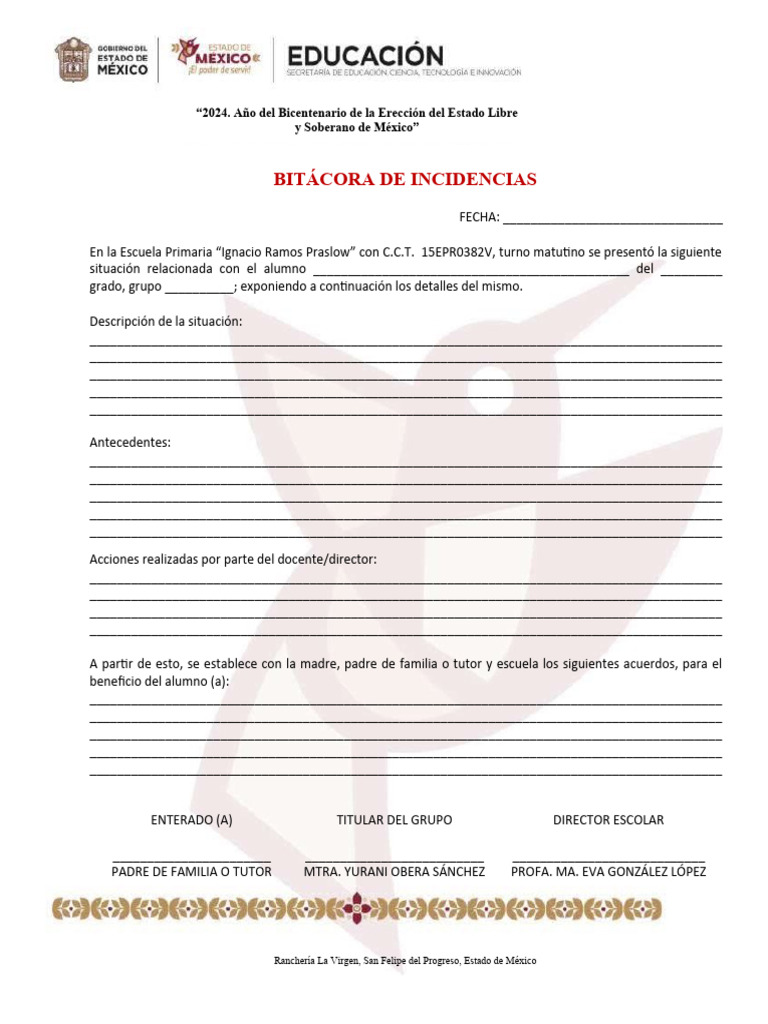 Bitácora de Incidencias | PDF