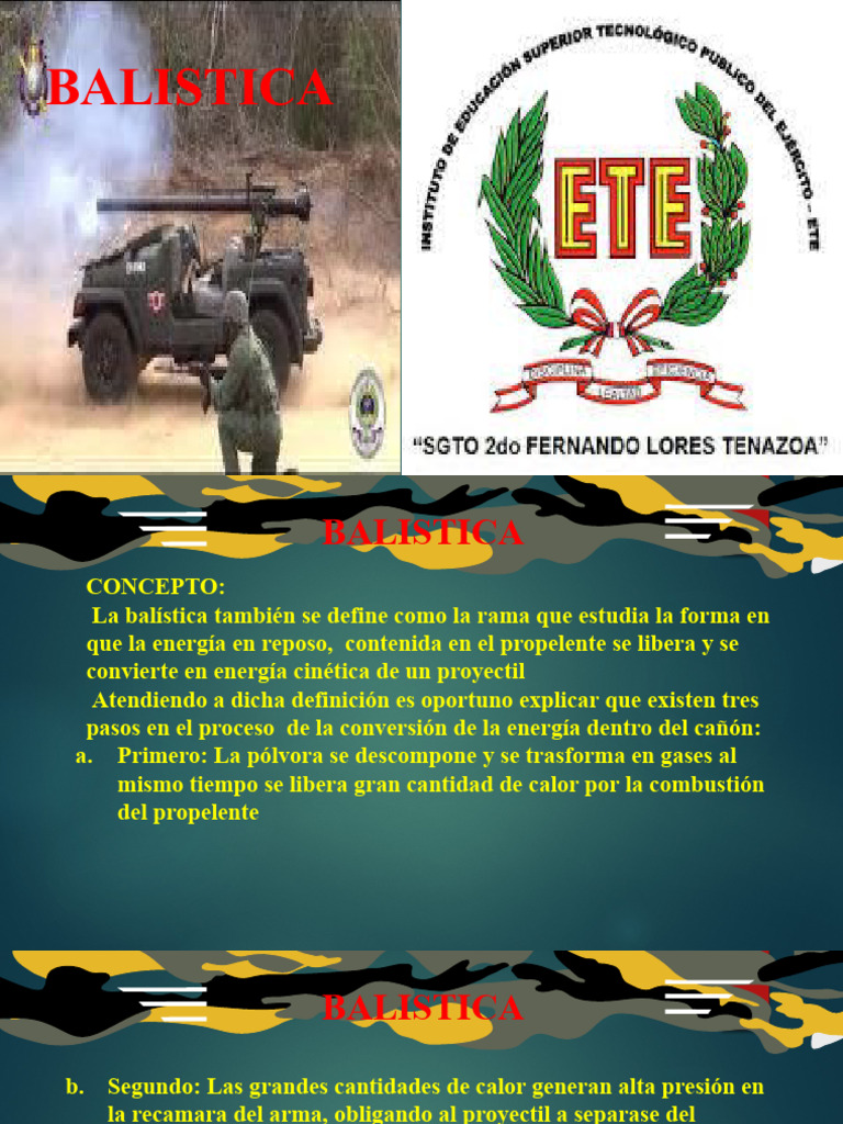 BALISTICA | PDF | Balística | Proyectiles