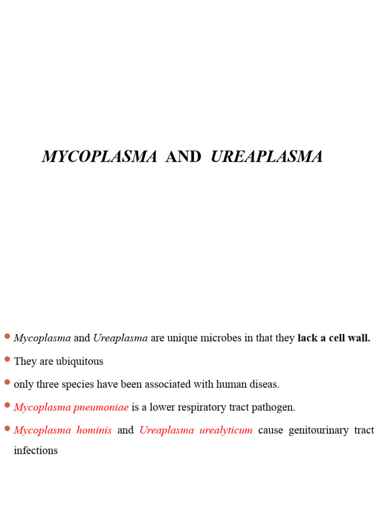 Chapter 3.7 Genus Mycoplasma and Ureaplasma | PDF | Mycoplasma | Pneumonia