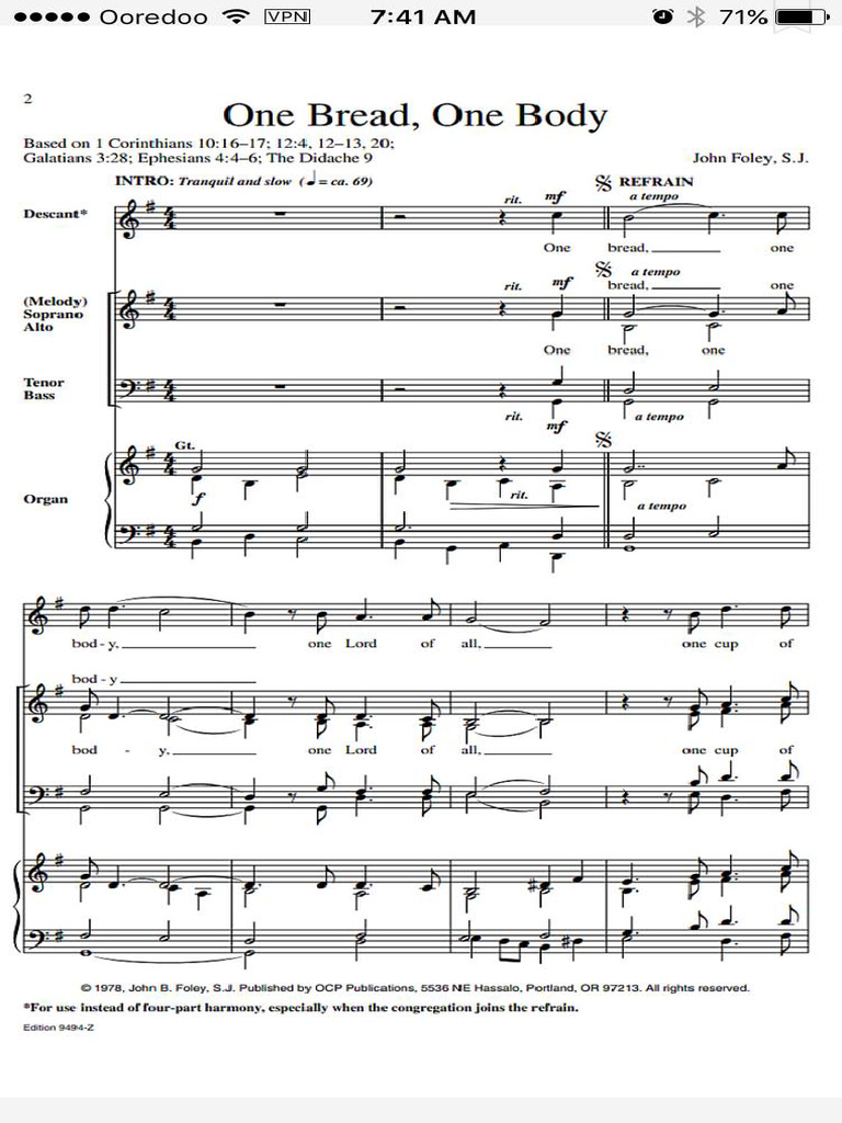 ONE BREAD, ONE BODY | PDF