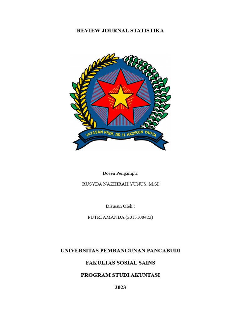 Review Jurnal Statistik - Putri Amanda - 2015100422 | PDF