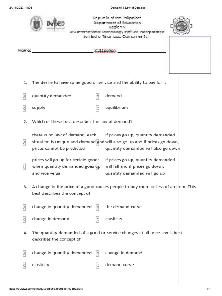Demand & Law of Demand | PDF | Demand | Demand Curve