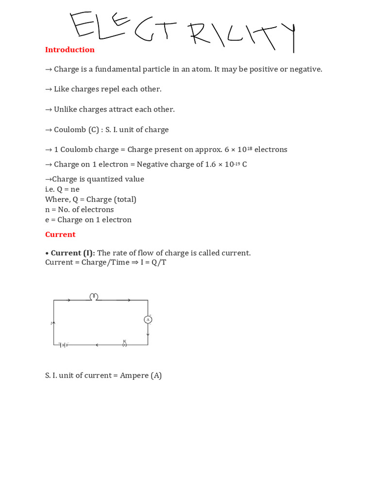 Electricity | PDF | Electrical Resistance And Conductance | Electrical ...