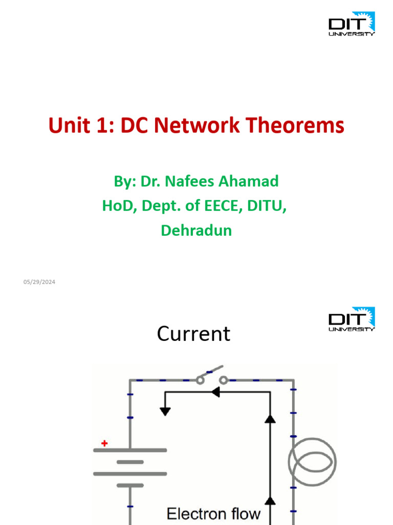Unit 1 DC Network Theorems | PDF | Electrical Resistance And Conductance | Electrical Network