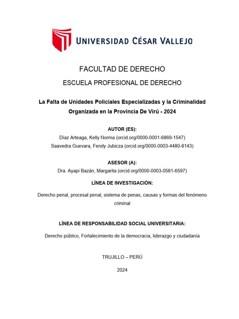 Crimen Organizado en Virú 2024 | PDF | Crimen organizado | Policía