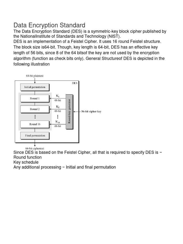 Data Encryption Standard | PDF | Computers