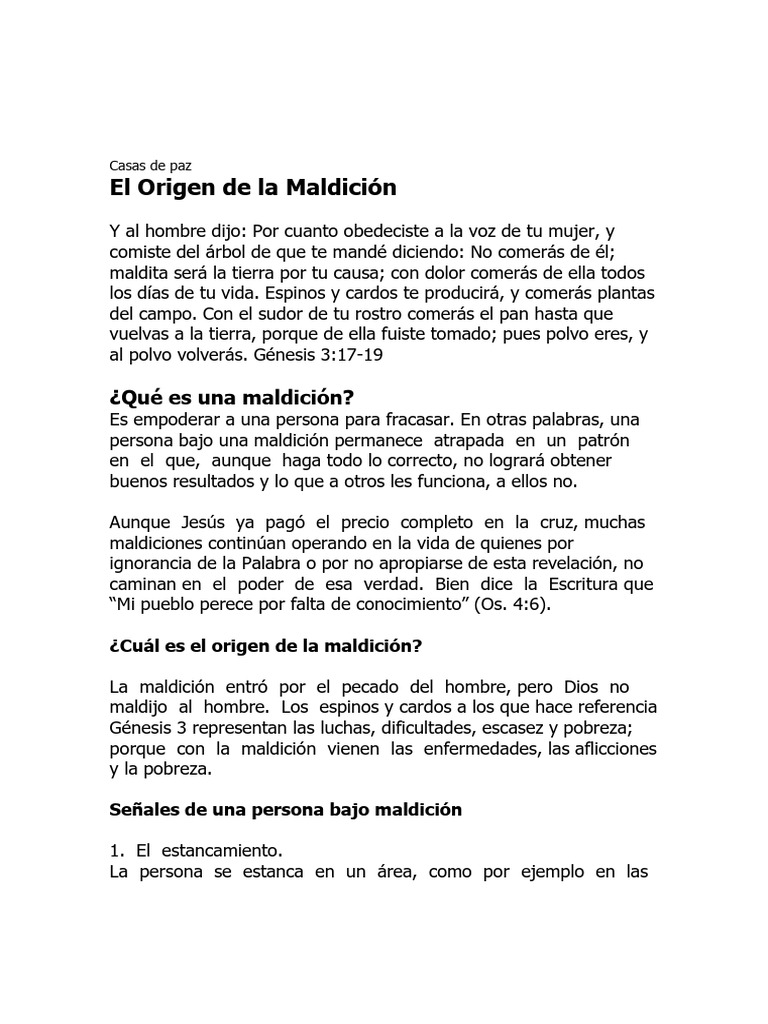 Origen y Significado de la Maldición | PDF | Maldición