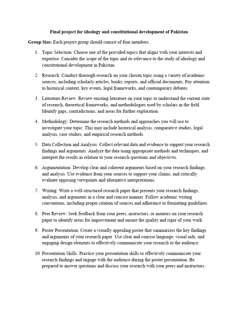 Final Project For Ideology and Constitutional Development of Pakistan ...