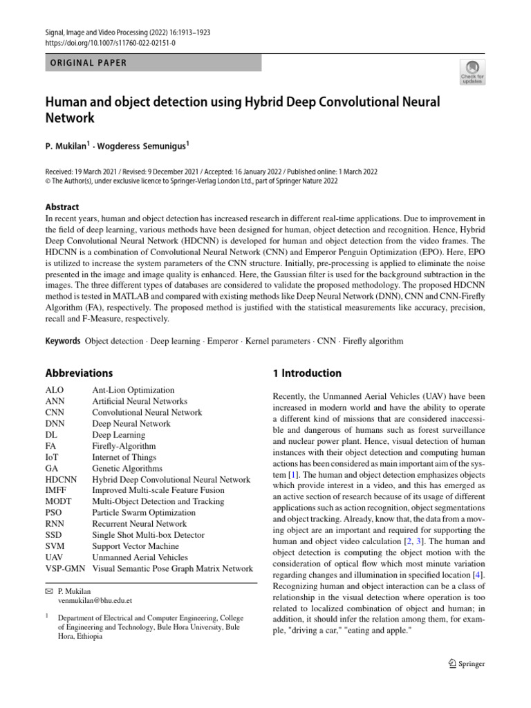 Object Detection Springer Paper | PDF | Deep Learning | Artificial ...