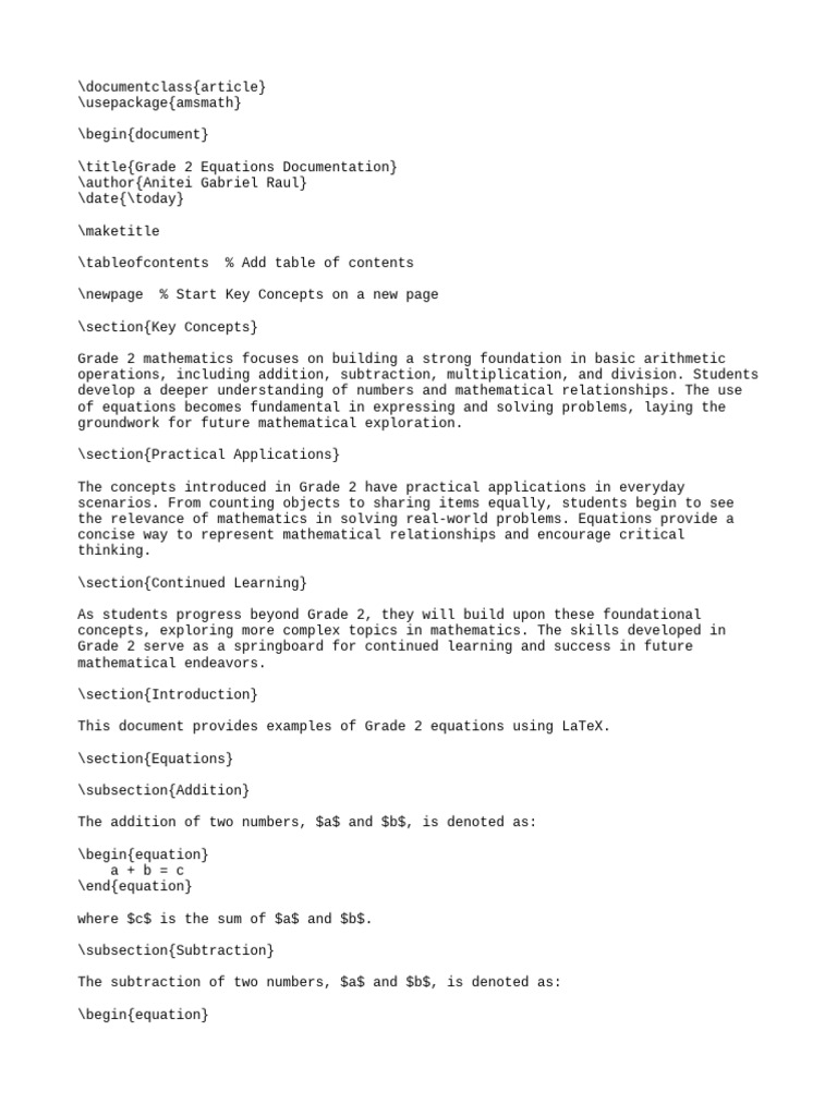 LaTex Project Anitei Gabriel Raul | PDF | Division (Mathematics) | Mathematics