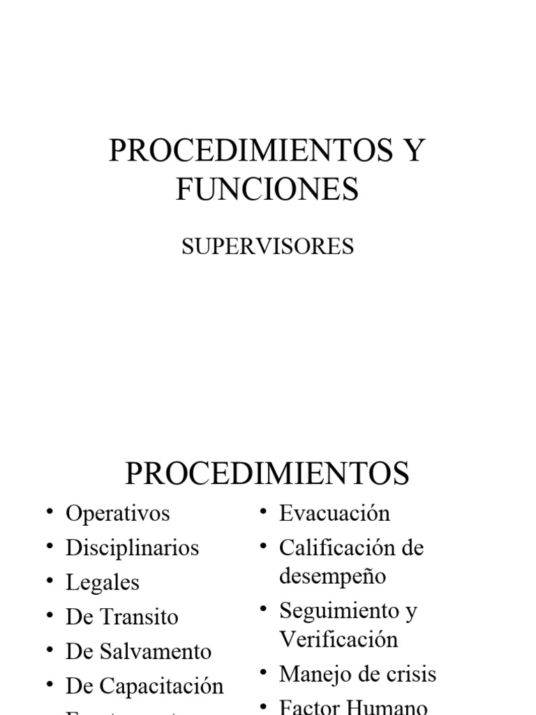 Procedimientos y Funciones | PDF | Business | Liderazgo