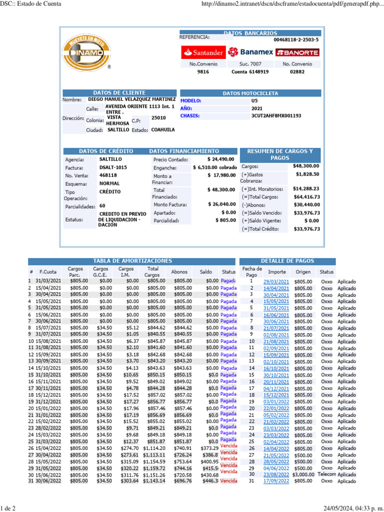 DSC Estado de Cuenta | PDF