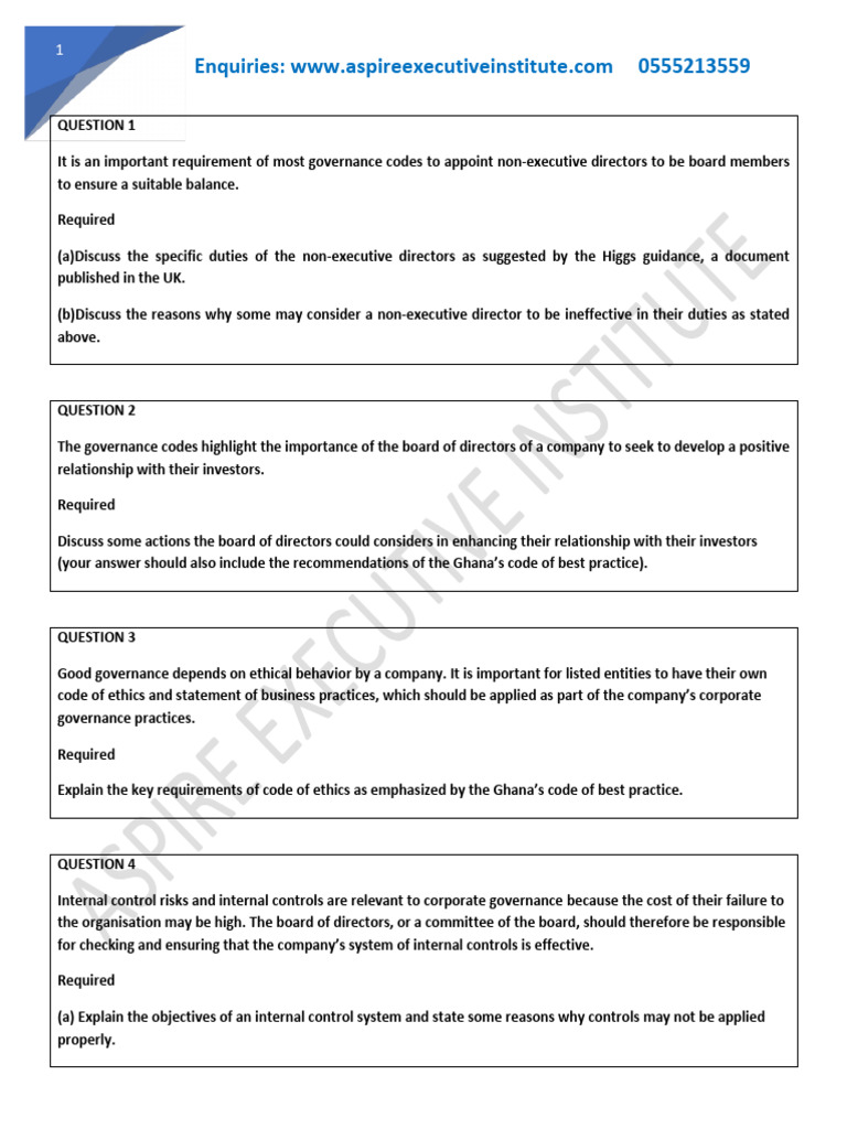 SCS - Modular - Practice Test - Governance | PDF | Corporate Governance ...